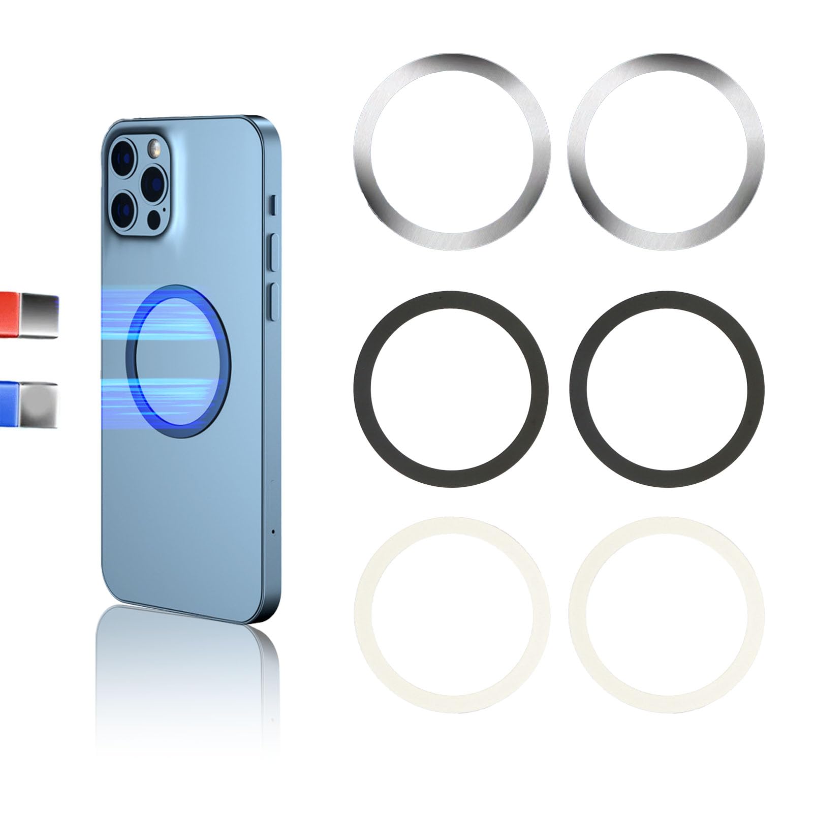 6Pack Vilbocr Universal Metal Rings Sticker for Magnetic Charger ...