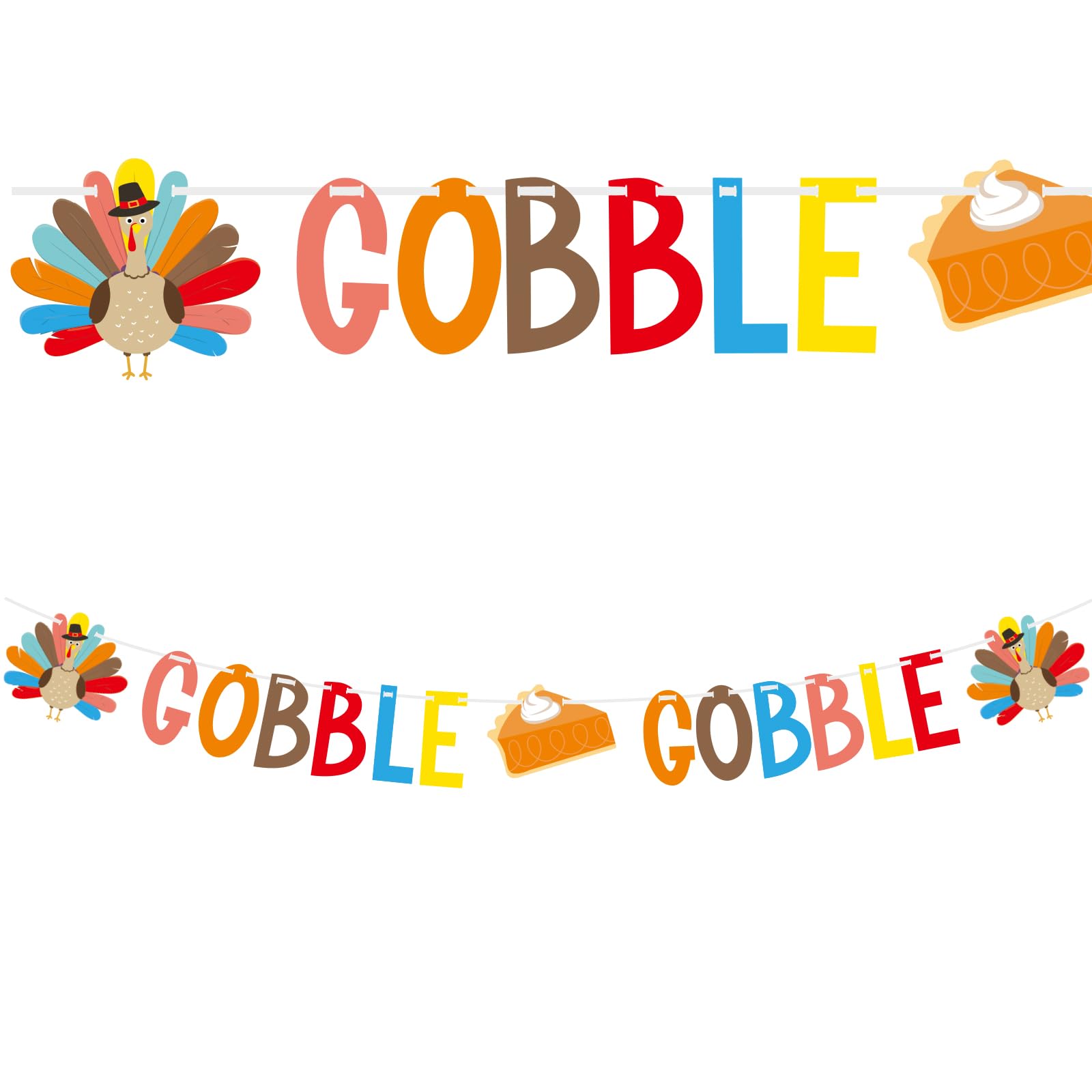Amazon.com: Gobble Gobble Turkey Thanksgiving Banner - Essential ...