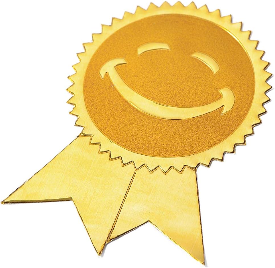 Amazon.com: PaperDirect Smiling Face Embossed Gold Foil Ribbon ...