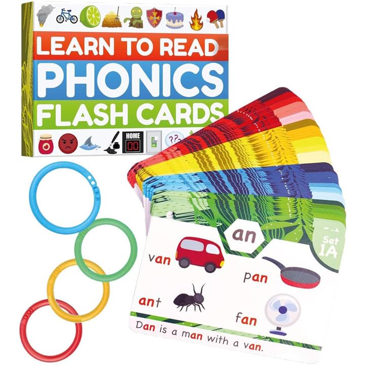 Buy Phonics Flash Cards,Digraphs CVC Blends Long Vowel Sounds, Learn To ...