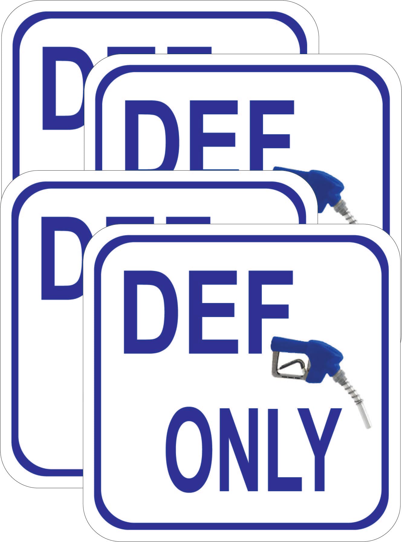 Amazon.com - DEF Diesel Exhaust Fluid ONLY - (4) Stickers/Decals 3.5"x3 ...