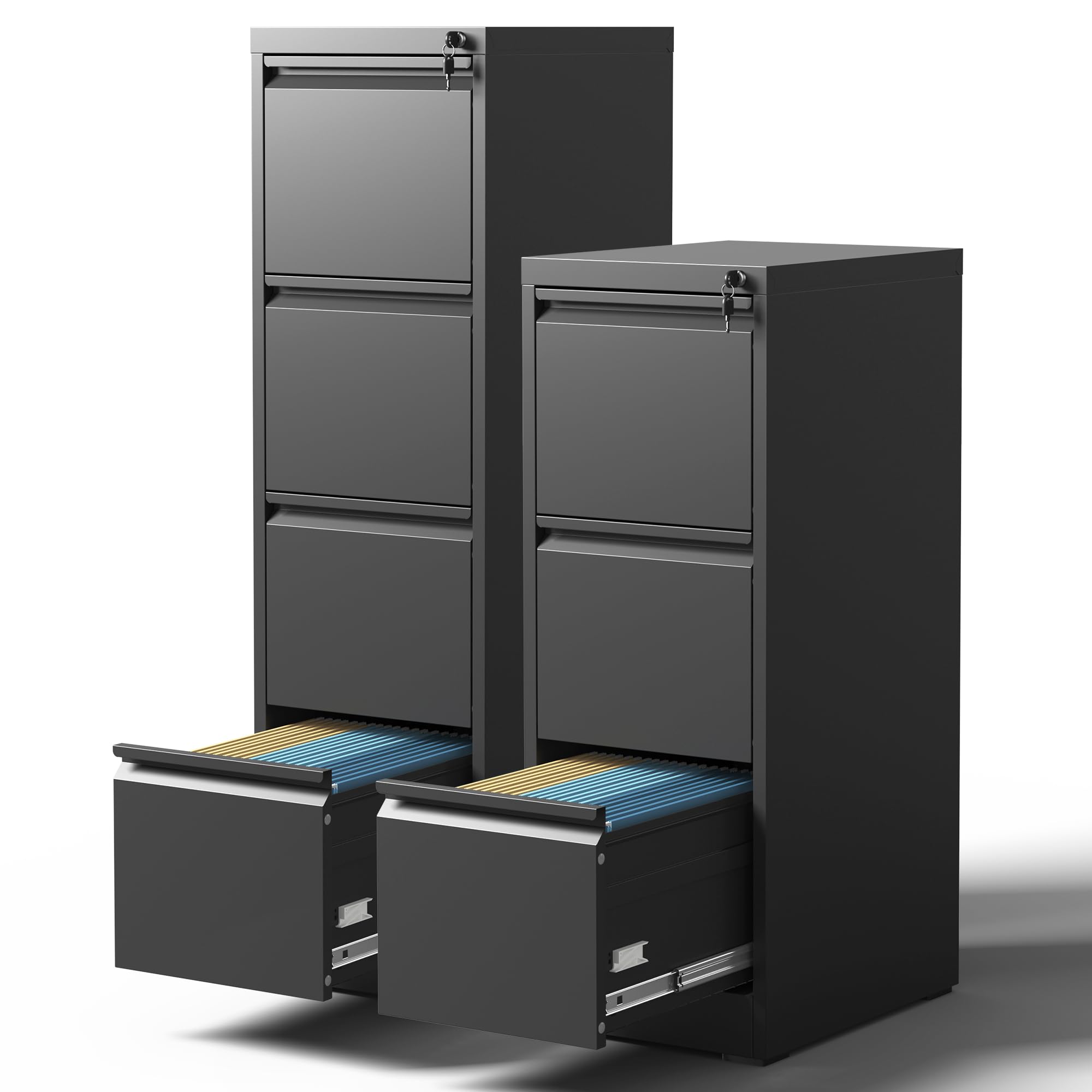 Buy IKIMI 3 Drawer + 4 Drawer File Cabinet System,Metal Filing Cabinets ...