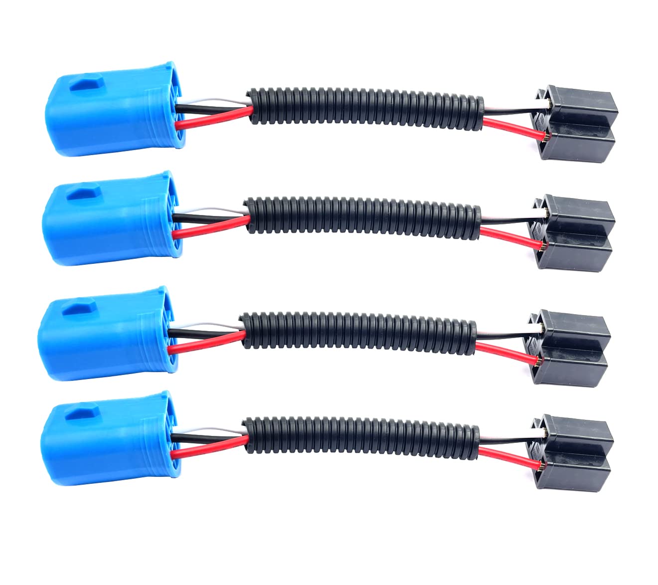 Amazon.com: 4 Pcs 9007 Male to H4 Female Plug Extension Conversion ...