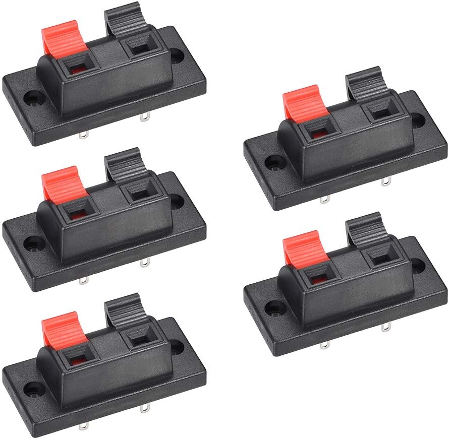 Amazon.com: uxcell 2 Way Spring Speaker Terminal Clip Push Release ...