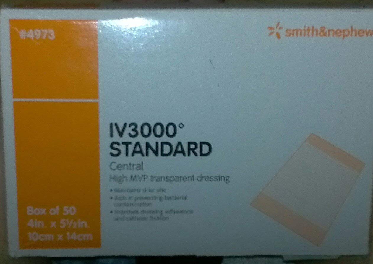 Smith & Nephew #4973 Iv3000° Standard-Box of 50-4"X5½" Transparent ...