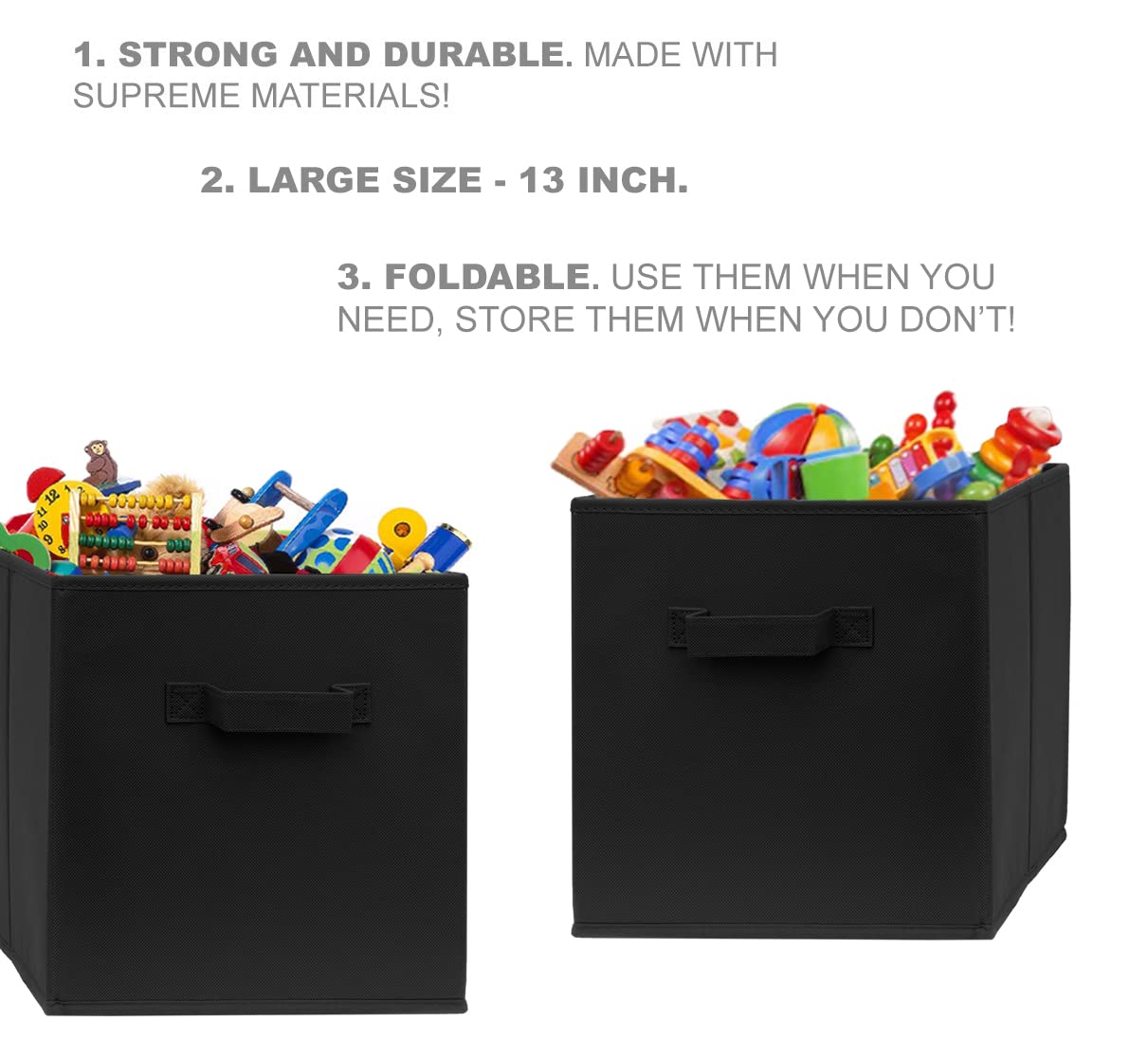 Snapklik.com : 13 Inch Cube Storage Bins - 6 Pack - Large