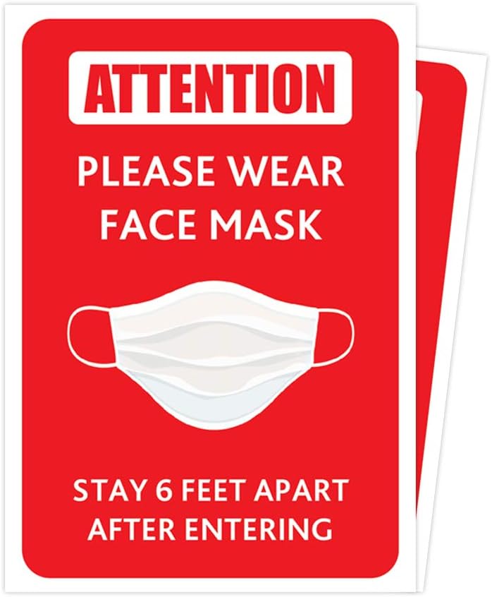 Amazon.com : SmartSign 7 x 10 inch “Stop - Face Mask Required, Even If ...