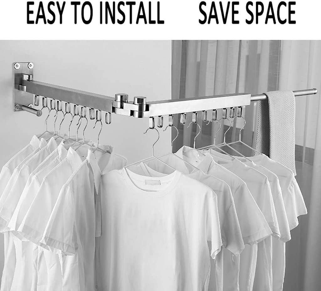 Folding Clothes Hanger Holder, Stainless Steel Swivel Arm Hook Holder ...