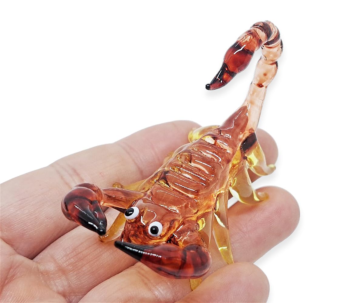 Amazon.com: ChangThai Design Tiny 2½" Brown Yellow Scorpion Figurine ...