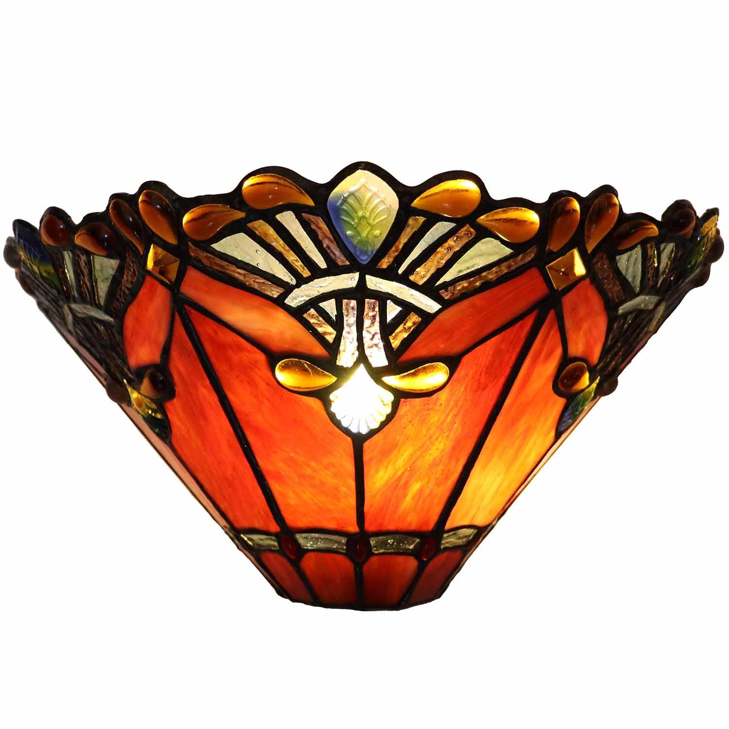 Bieye L10934 13-inch Baroque Tiffany Style Stained Glass Wall Lamps ...