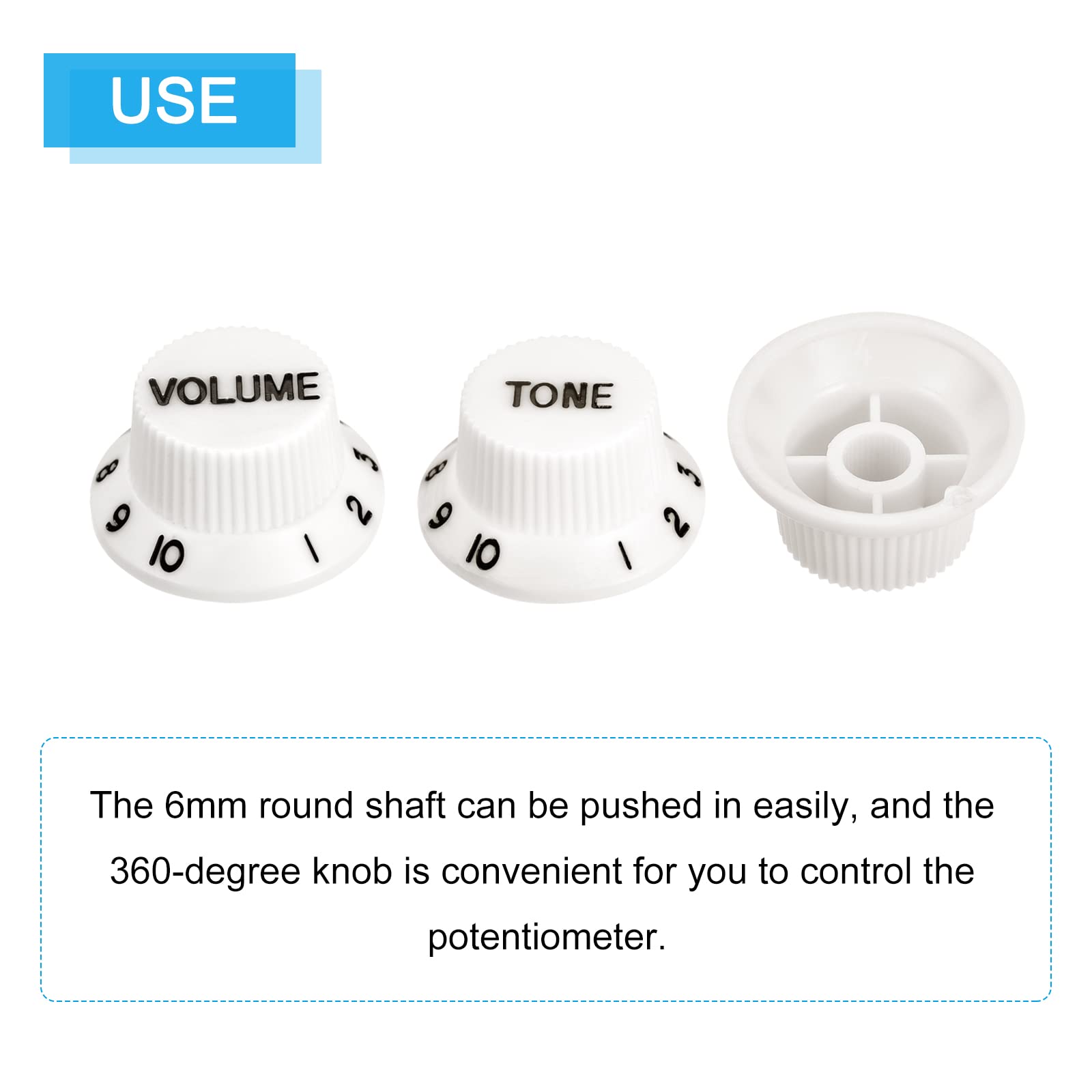Snapklik.com : MECCANIXITY Speed Control Knobs 6mm ID 2 Volume 2 Tone ...