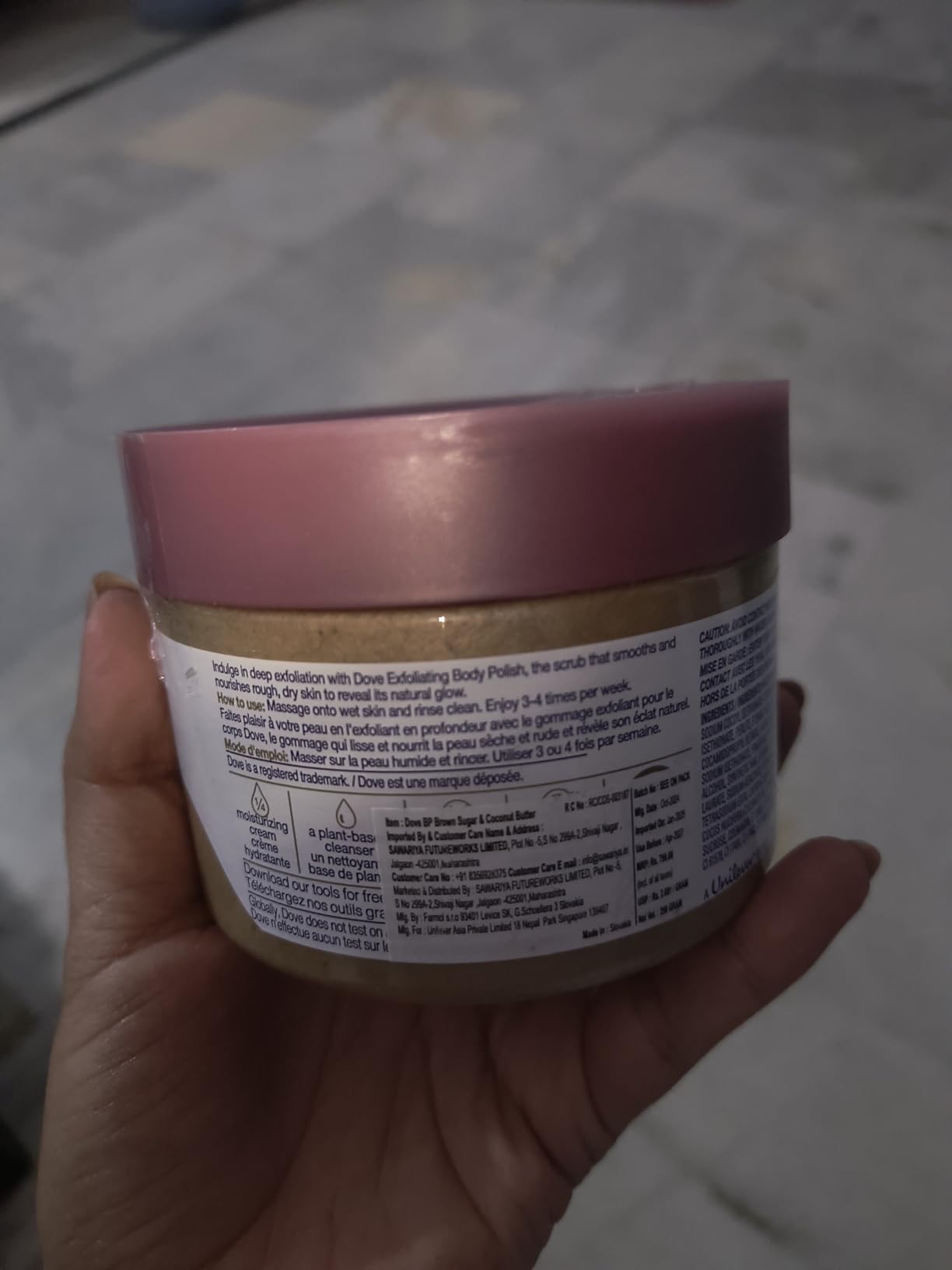 Buy Dove Exfoliating Body Polish Scrub Dry Skin Brown Sugar & Coconut ...