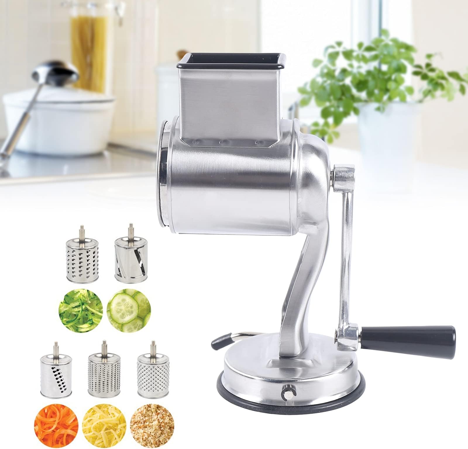 Amazon.com: Upgrade Stainless Steel Rotary Vegetable Cheese Grater ...