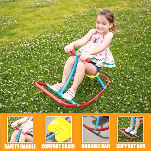 Kids Rocking Horse Rocking Chair Seesaw: Safe Home Playground Backyard ...