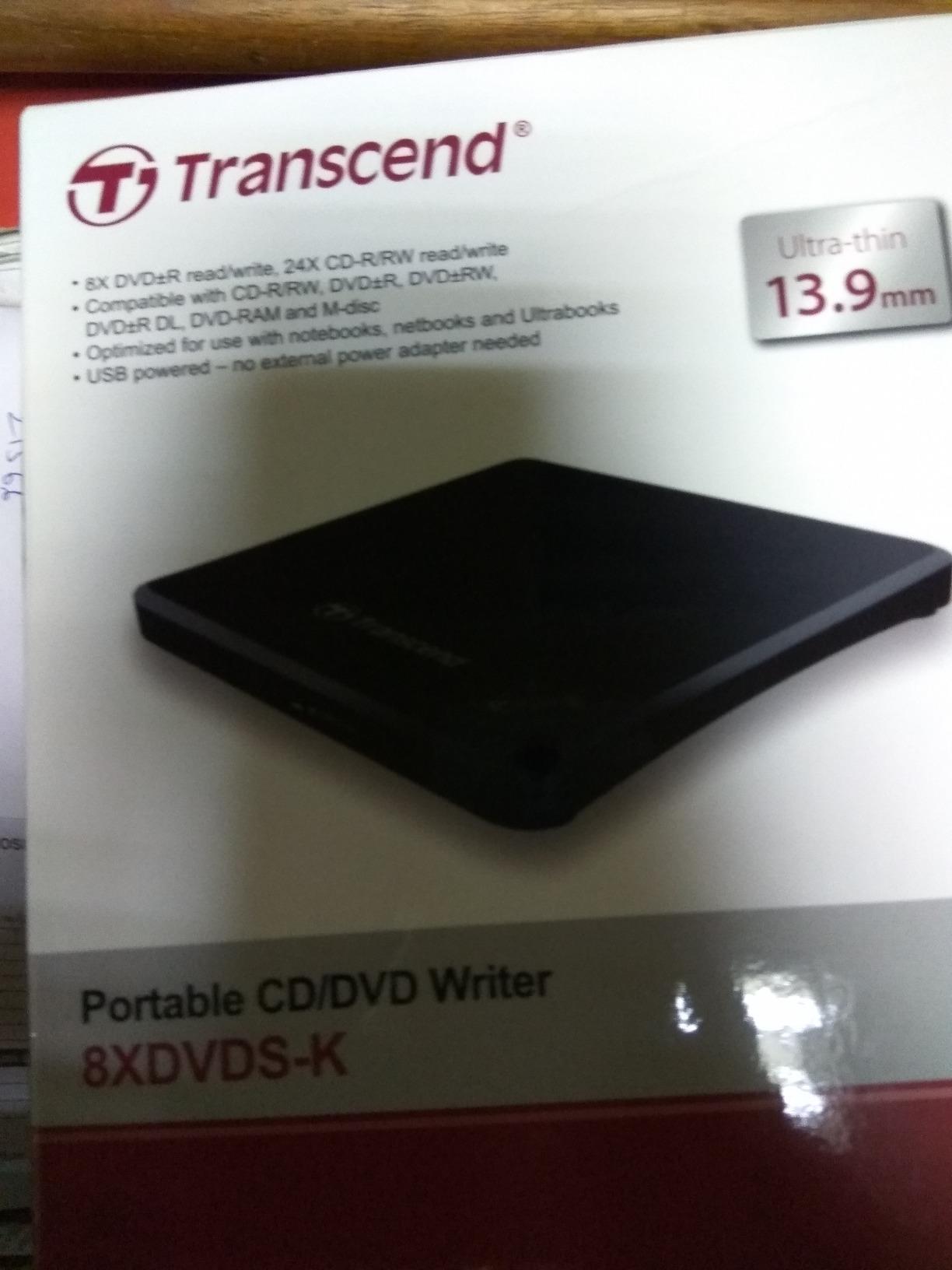 Transcend Ultra Slim Portable External USB CD/DVD Writer Model no ...