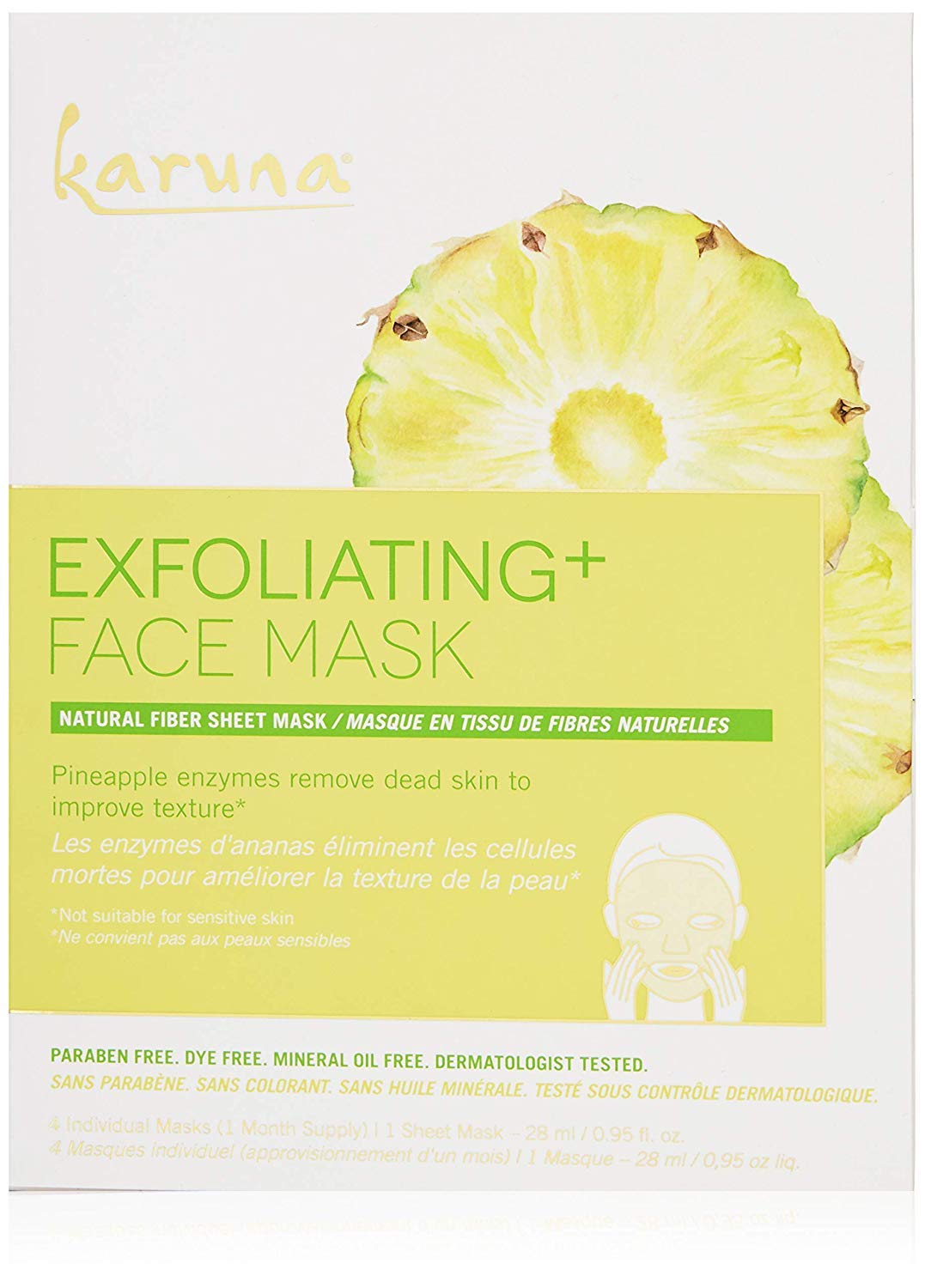 Amazon.com: Karuna Facial Exfoilating Sheet Mask Box, 4 CT : Beauty ...