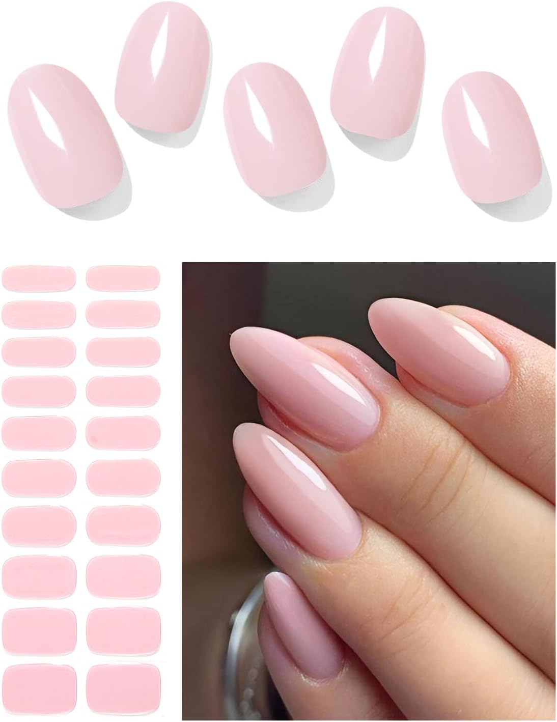 Amazon.com: DUKASOU Semi Cured Gel Pedicure Strips, 32 Solid Color Gel ...