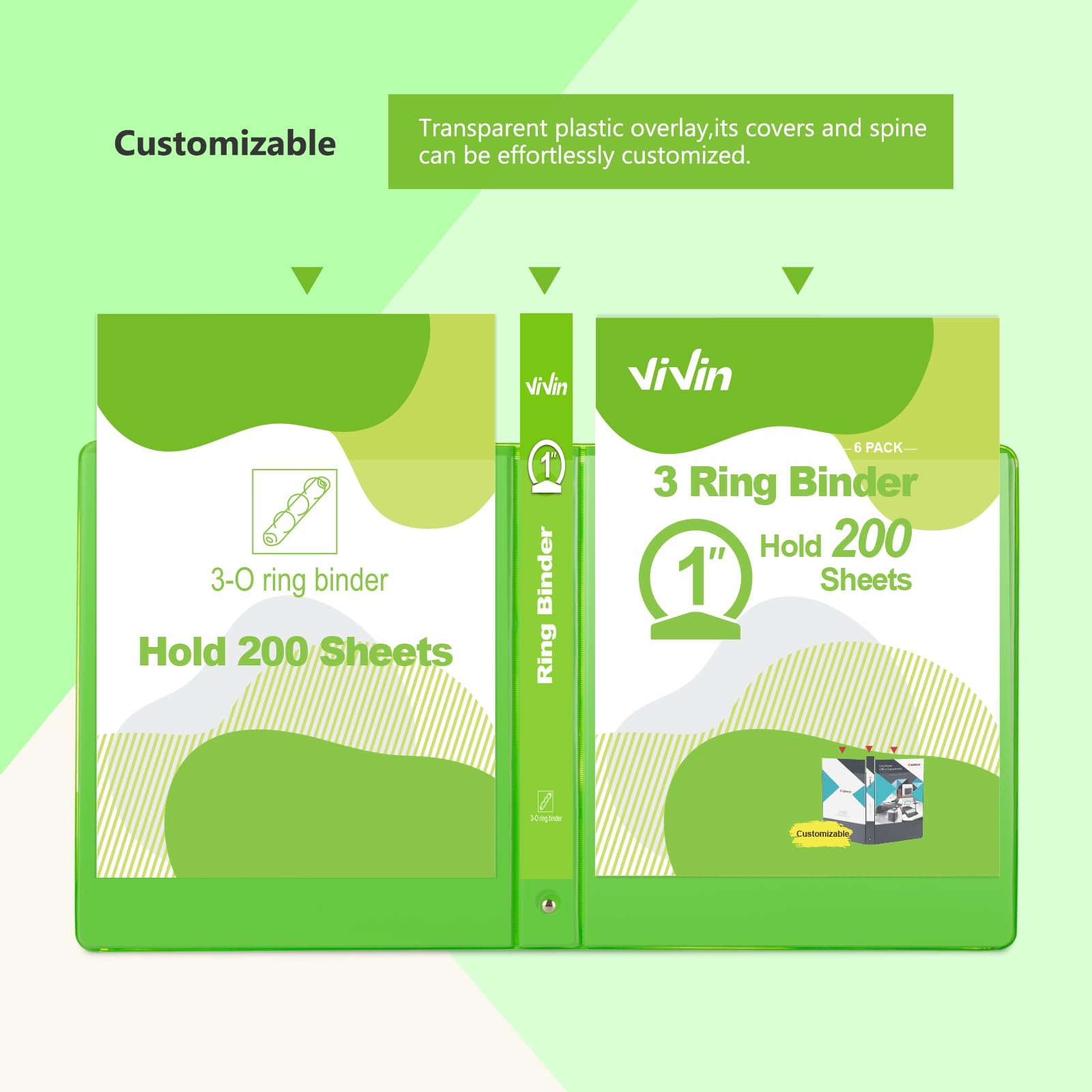Snapklik.com : ViVin 1 Inch Round Ring View Binder For Durability ...