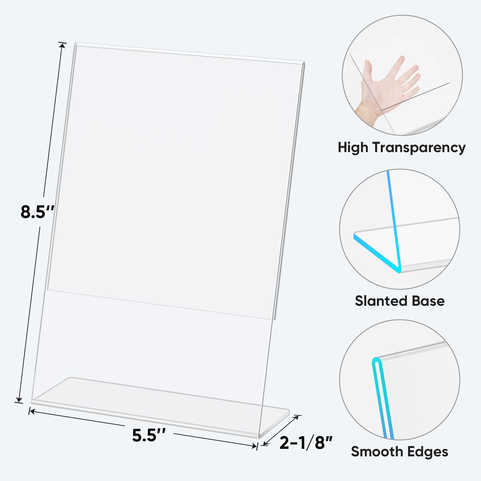 Snapklik.com : TICONN 5.5 X 8.5 Acrylic Sign Holder, L Shape Clear Sign ...