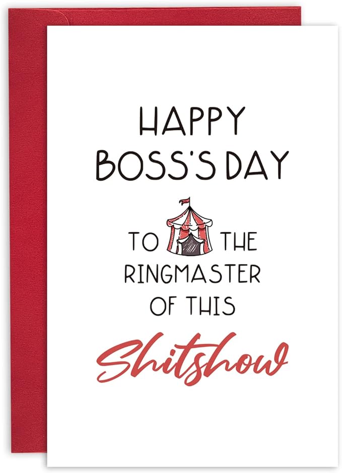 Amazon.com : Ulbeelol Funny Boss Day Card, Happy Boss Day Card ...