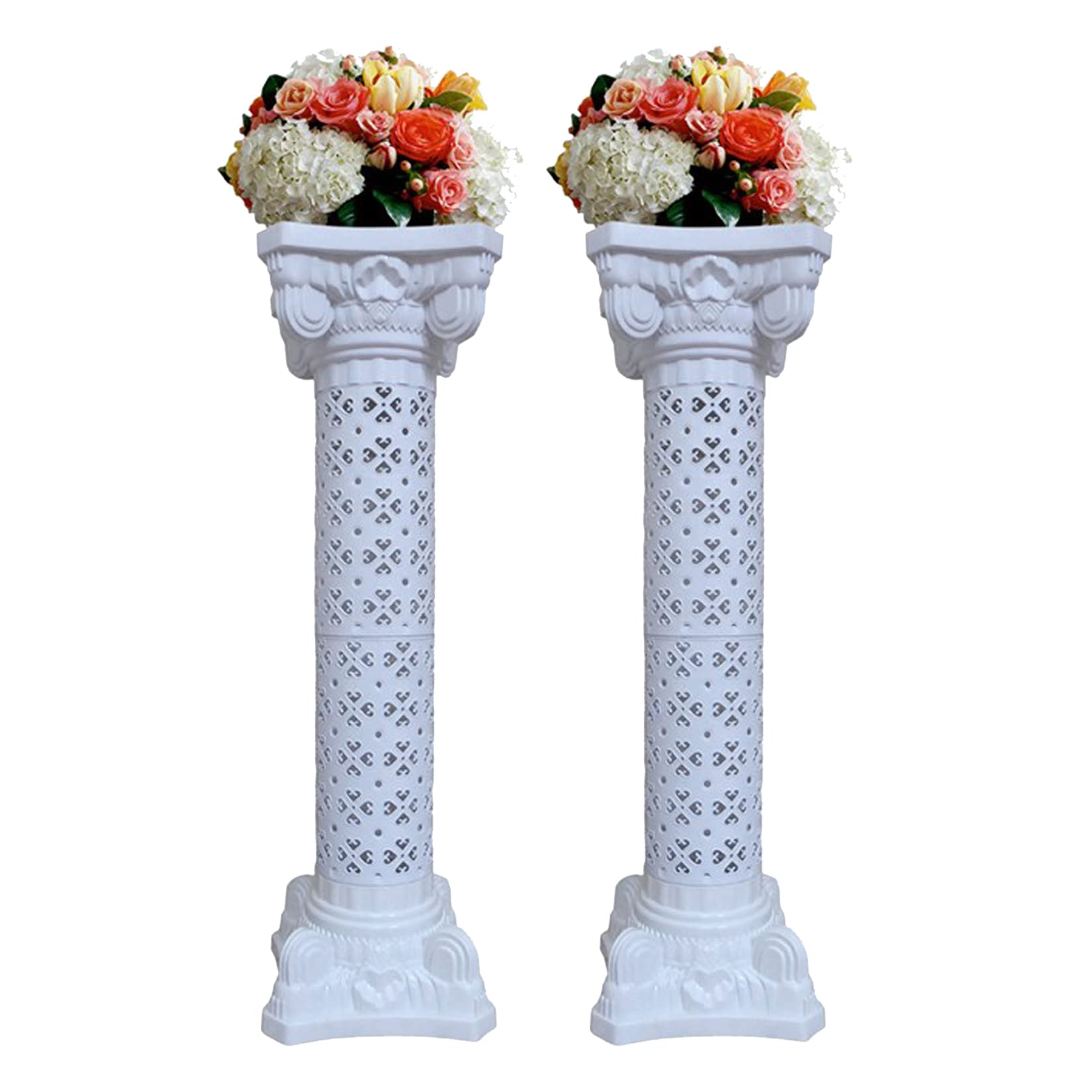 Buy IVO 2Pcs 40inch Elegant Wedding Roman Column Set Pillars,Adjustable ...