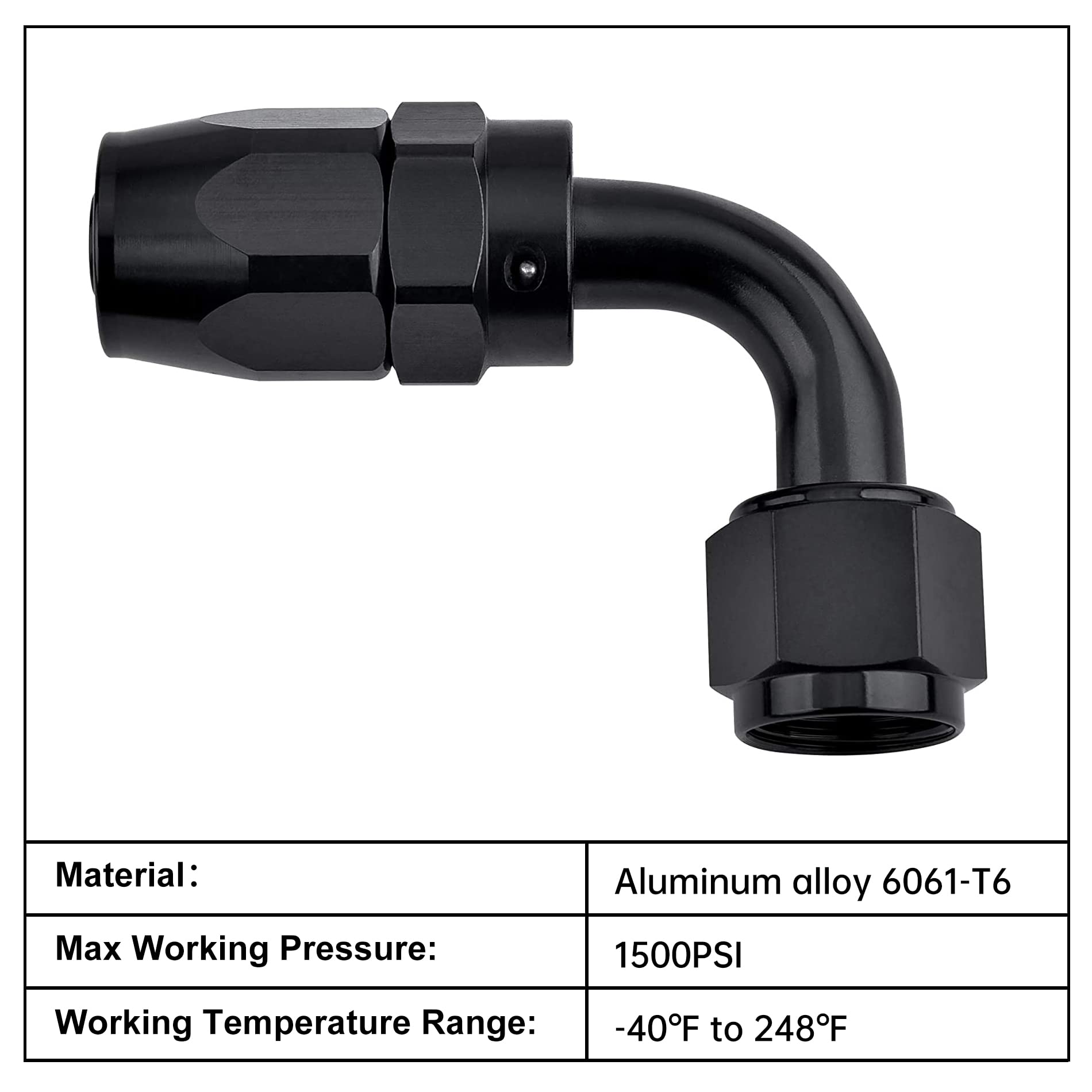 Snapklik.com : 4AN Hose End Fitting 90 Degree Swivel For CPE Braided ...