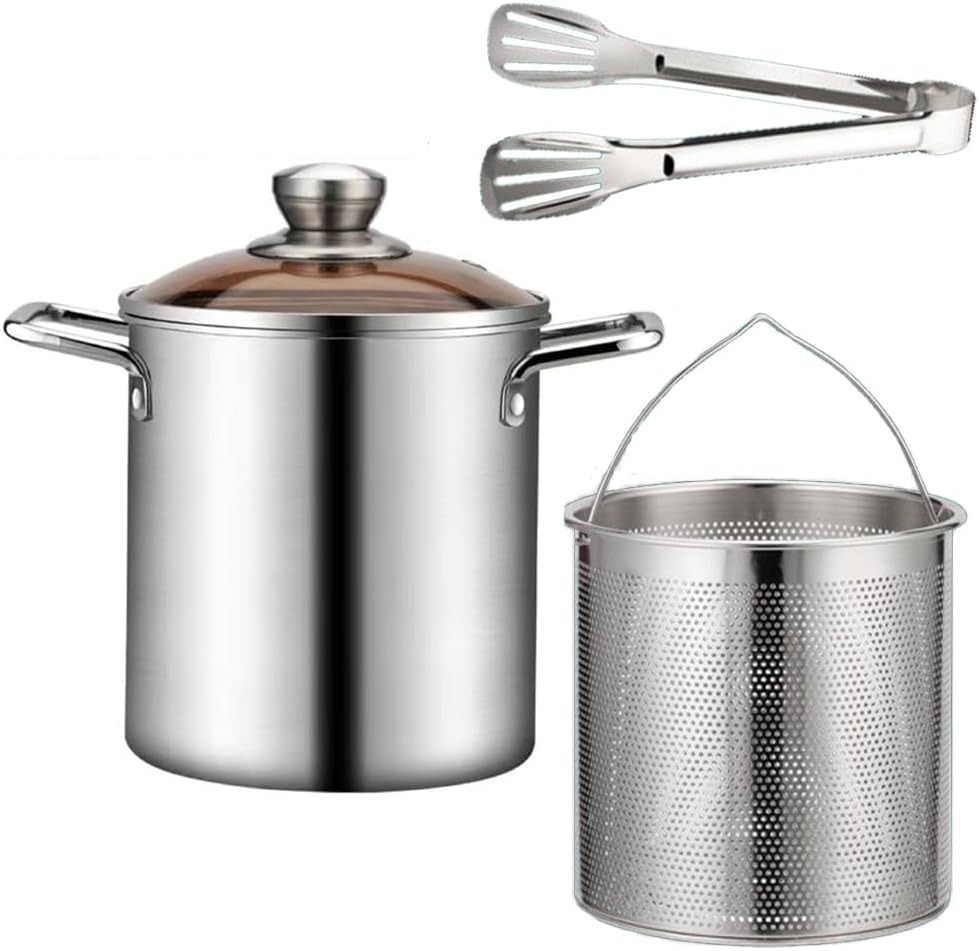 Amazon｜Tonain パスタ鍋 3L 深型ステンレス鍋 パスタ鍋 煮物 304ステンレス構造 ガラス鍋蓋付ステンレスパスタ鍋 シルバー ステンレス ステンレス パスタ鍋 パスタ鍋 縦長 ...