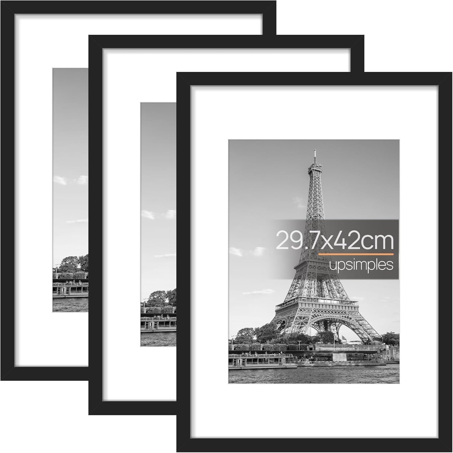 upsimples A3 Picture Frame, 3 Pack Black Photo Frame, A3 Frame 29.7 x ...