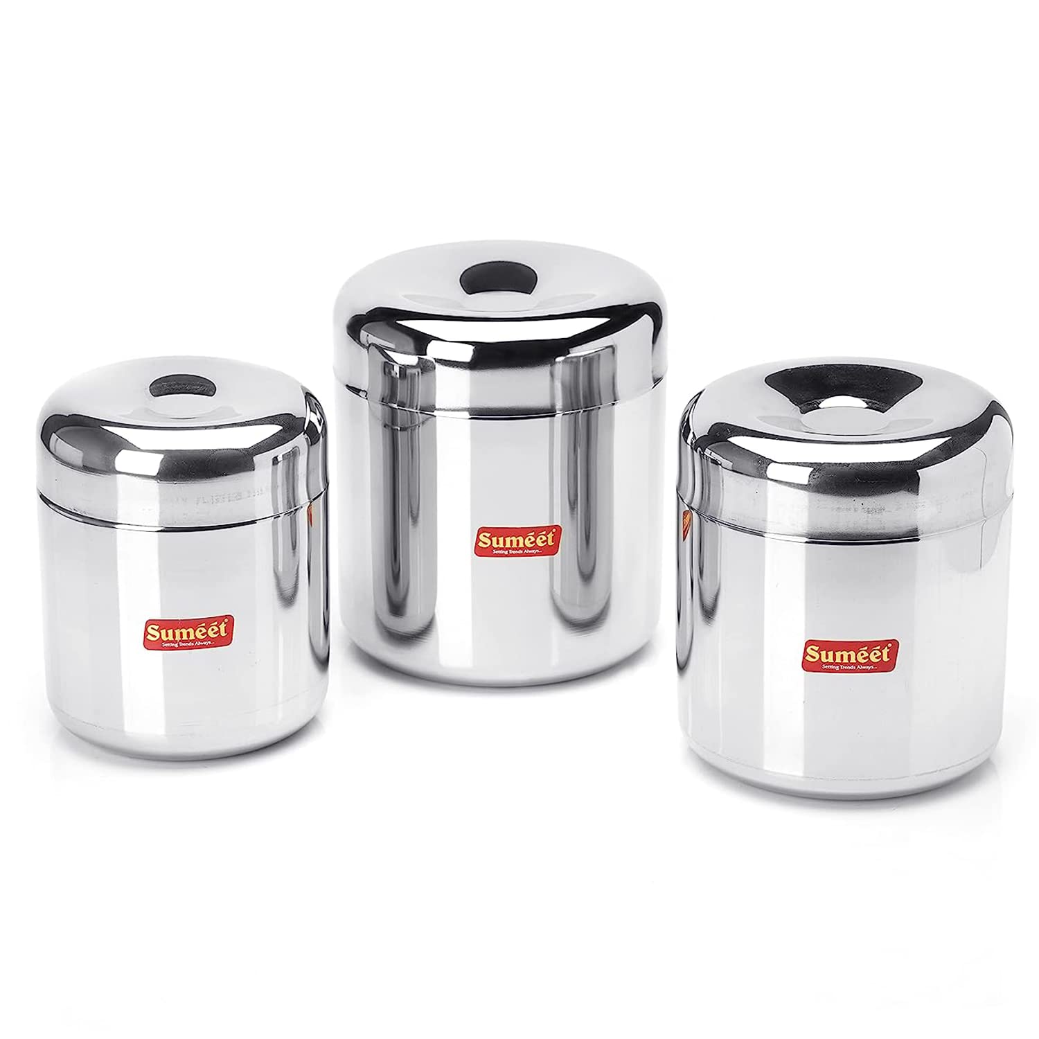 Buy Sumeet Stainless Steel Vertical Utility Canisters/Ubha Dabba ...