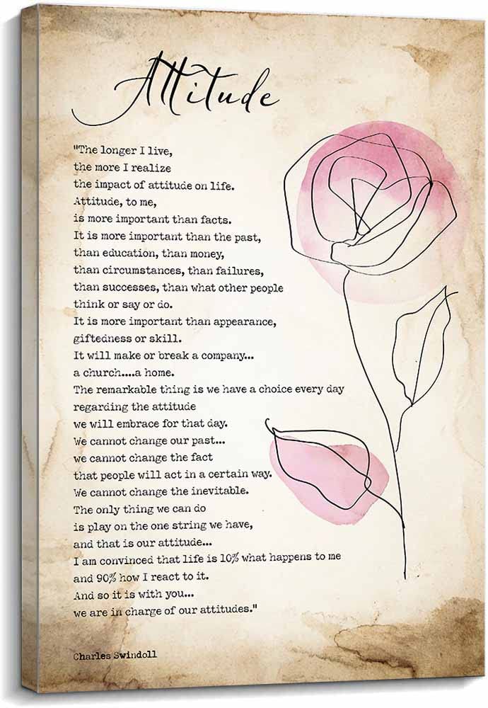 Amazon.com: Attitude Poem Wall Decor Charles Swindoll Quotes Wall Art ...