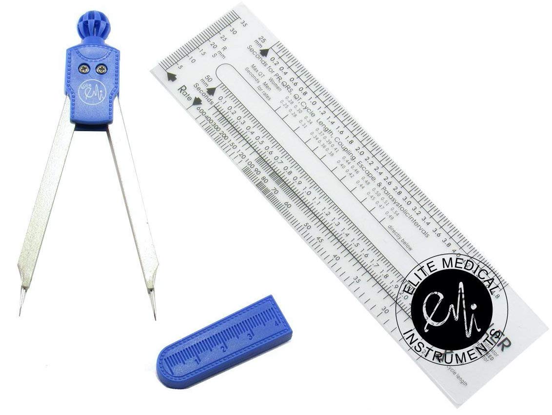 Scrubsmart Royal EKG Deluxe Caliper and Ruler Set #422 Ruler: Precision ...