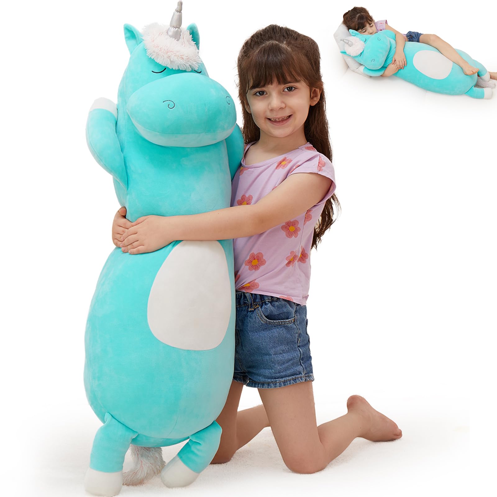 Amazon.com: MorisMos Long Unicorn Plush Body Pillow, 36.2'' Giant ...