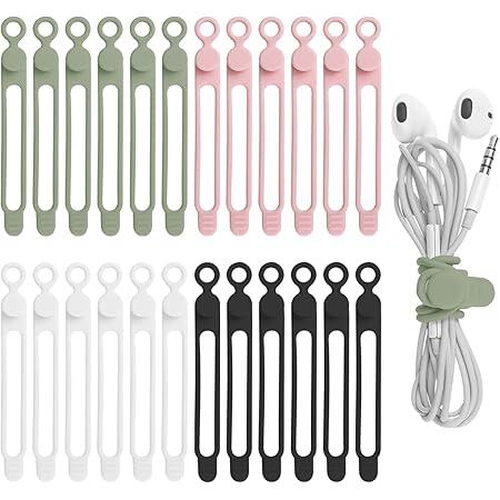 Amazon.com: Silicone Zip Ties, Reusable Zip Ties, 20pcs Rubber Cable ...