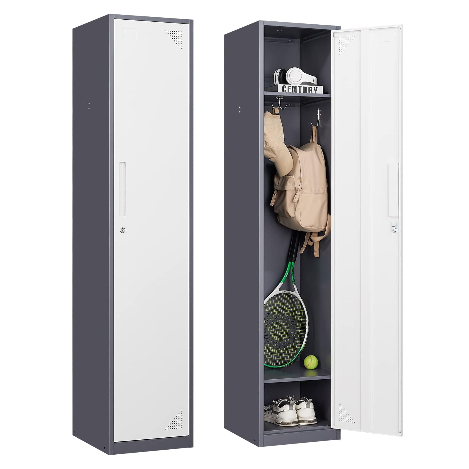 LISSIMO Metal Locker for Home Office, 71" Steel Storage Locker for ...