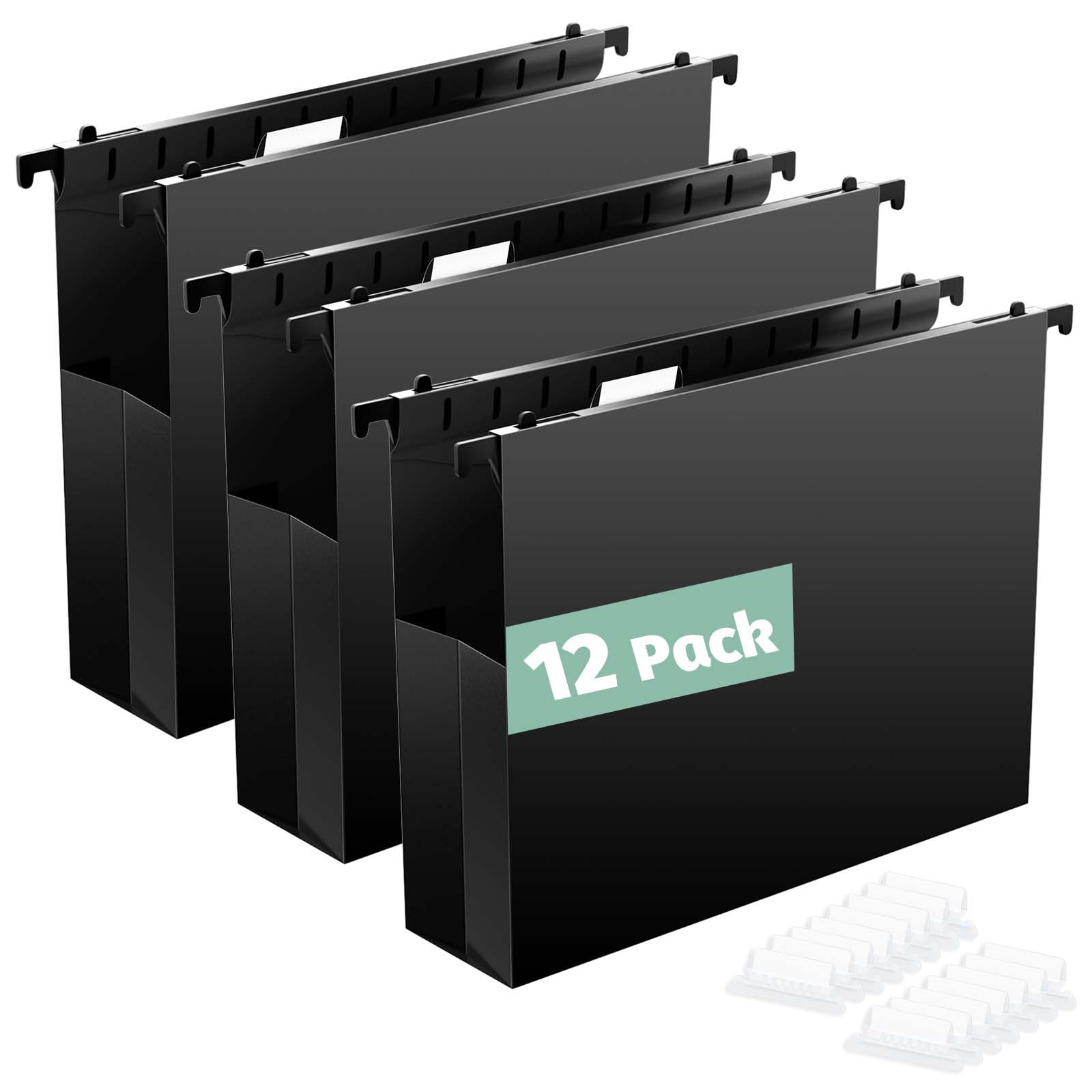Amazon.com : Extra Capacity Plastic Hanging File Folders,12 Pack ...