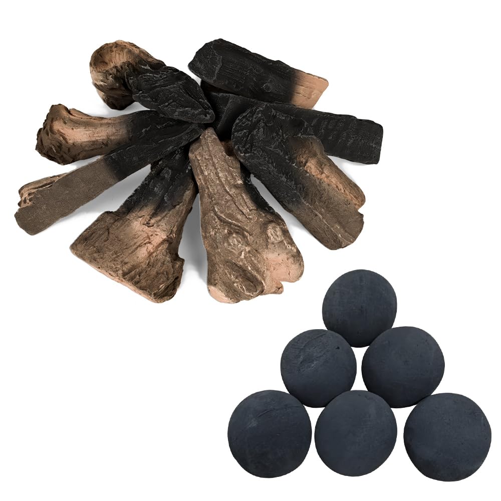 Amazon.com: dainiqukanhai Gas Fireplace Logs 8 Pieces Ceramic ...
