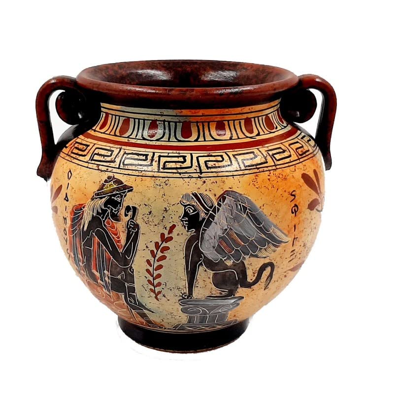 Amazon.com: Ancient Greek Vase 15cm,Krater Showing Oedipus and the ...
