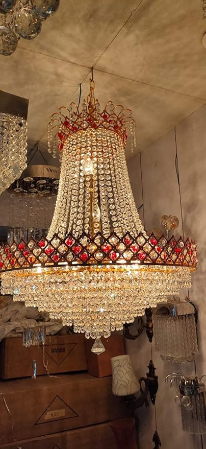 LONIO Beautiful Imported Crystal Chandelier Jhoomer Ceiling Hanging ...