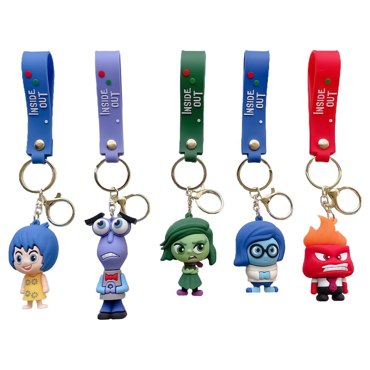 5Pcs Inside Out 2 Party Favors Keychains Cartoon Movie for Inside Out ...