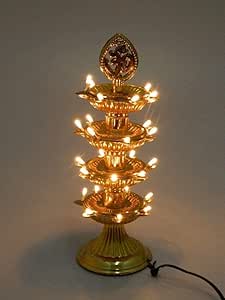 Amazon.com: Aashita Creations 4 Layer Electric Diya Deepak Light Lamp ...