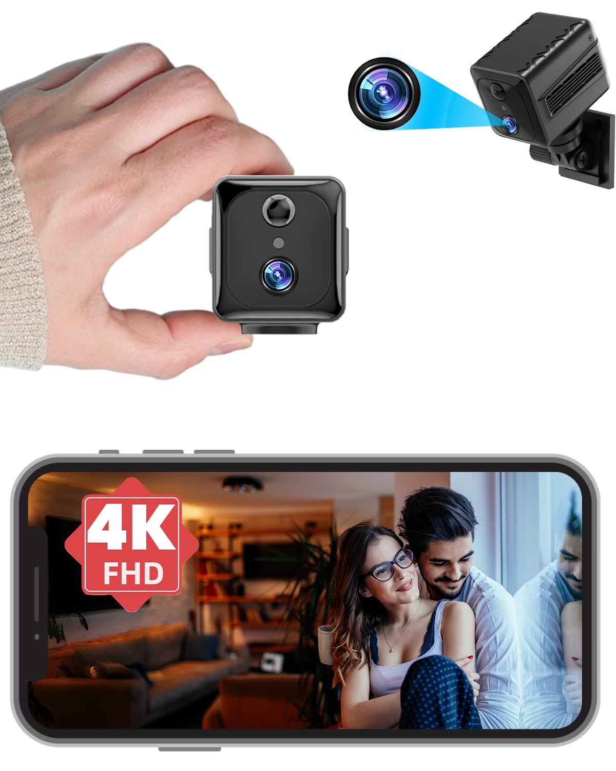 Amazon.com : LAIFUCAM WiFi Spy Hidden Camera Wireless 4K Small Nanny ...