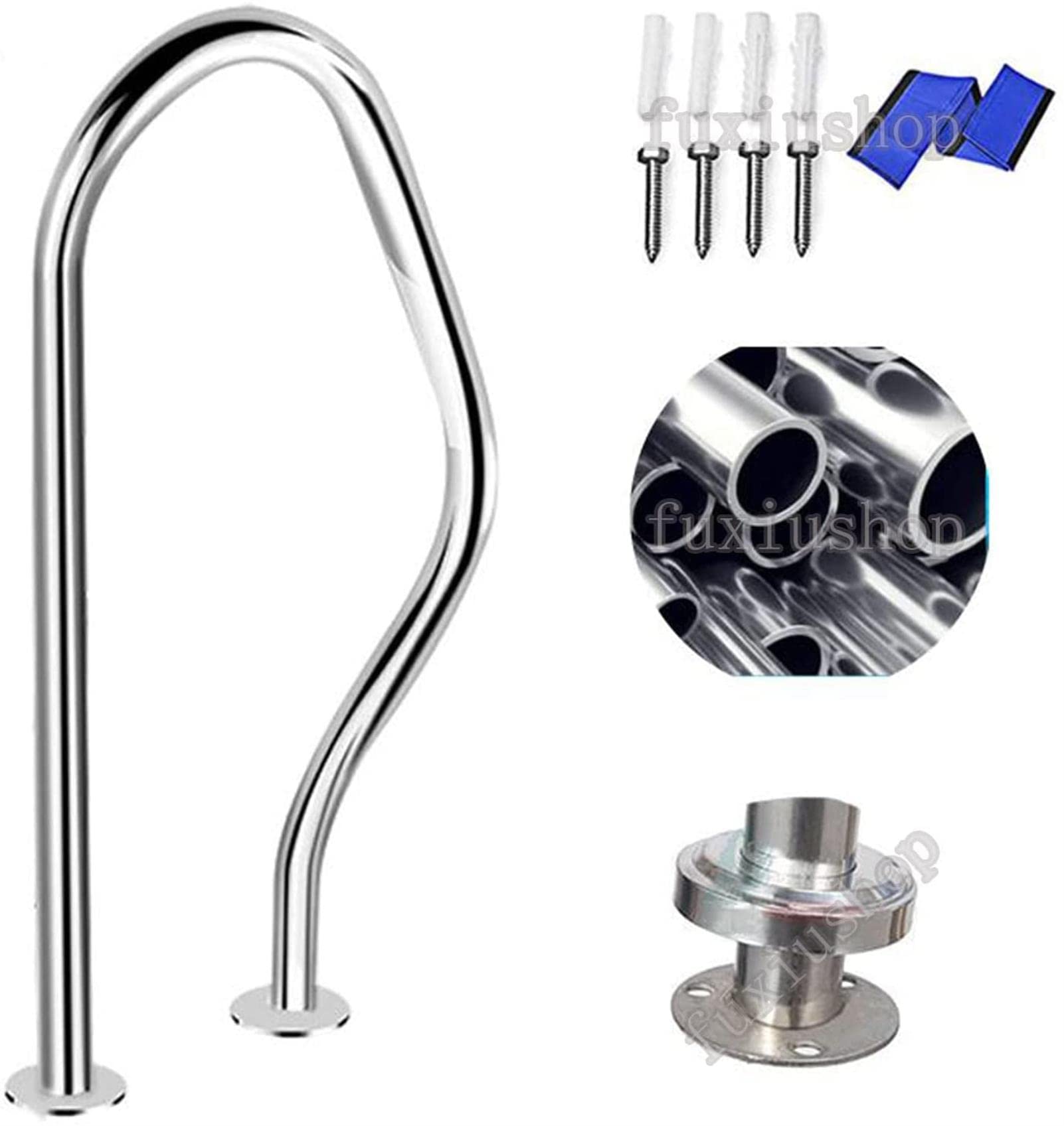 Handrail Pool Hand Rail With Blue Grip Cover 304 Stainless | Desertcart ...