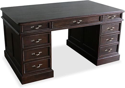 Amazon.co.jp: スクレドゥフィーユ【スクレドゥフィーユ】両袖デスク Lサイズ（ブラウン）アンティーク ヴィンテージ レトロ モダン リビング ホテル レストラン 店舗什器【小型軽量 ...