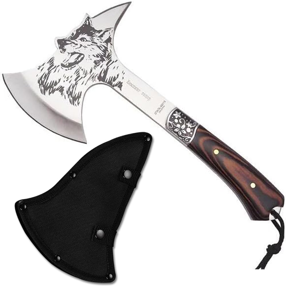 Amazon.com : Camping Hatchet with Nylon Sheath,Tomahawk Viking Axe ...