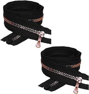 Amazon.com: Wonesifee Separating Zippers #5Resin Plastic Zippers Rose Gold Teeth Heavy Duty for ...