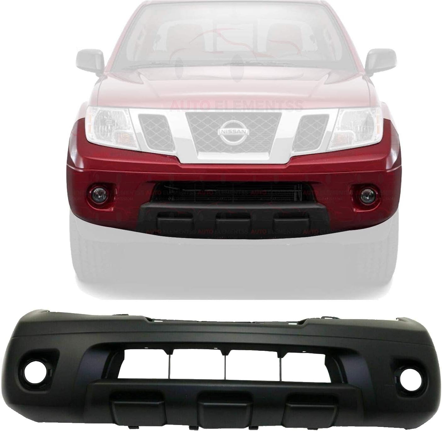 New Front Bumper Cover Primed Top Textured Bottom Plastic with Fog ...