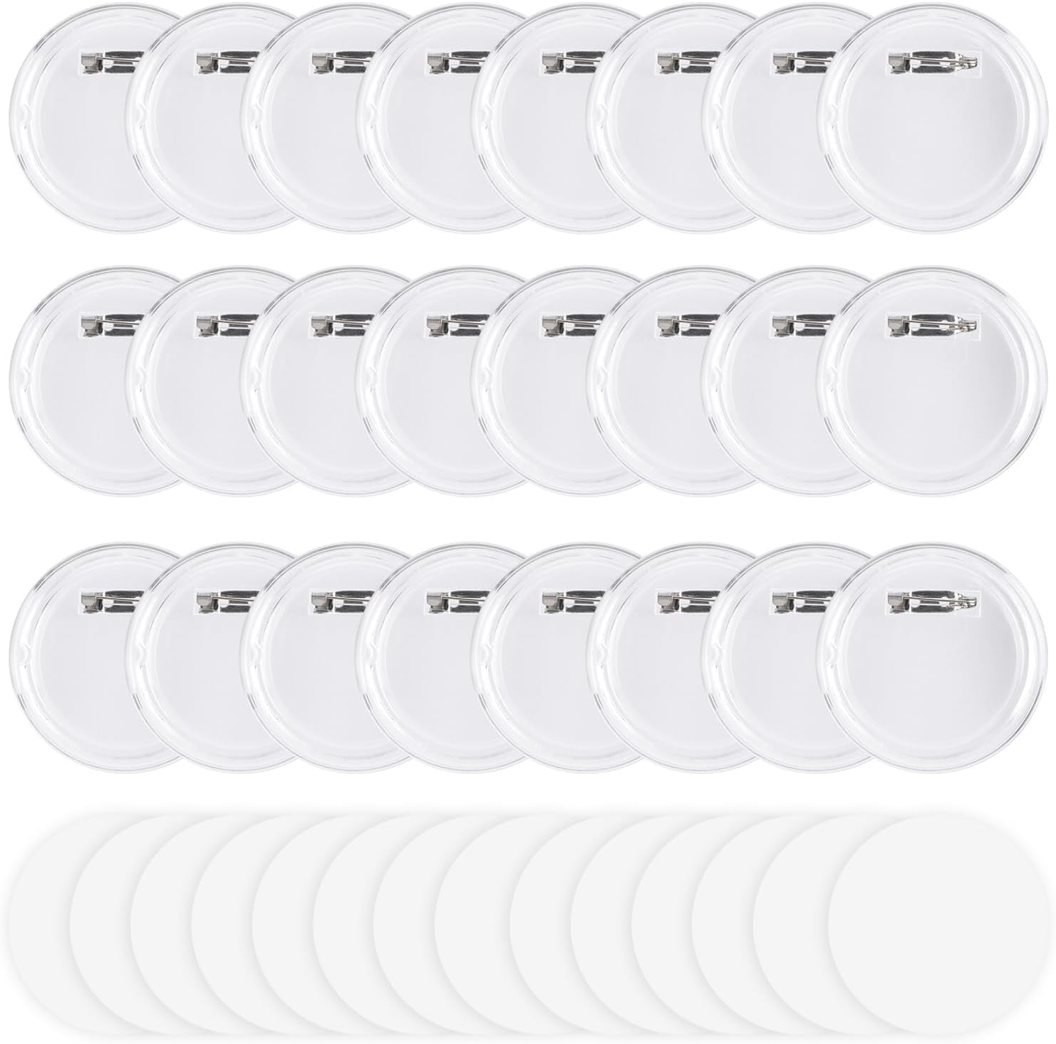 Amazon.com: 3.15 Inch Clear Button Badge with Pin,30 Pack Acrylic ...