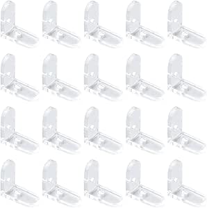 INCREWAY 20pcs Acrylic L Brackets, Transparent Clear Corner Bracket, 90 ...