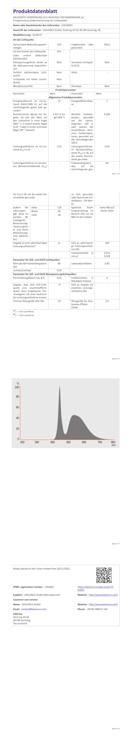 OSRAM LED Slim Line schlanke multicolor LED-Lampe mit R7s-Retrofit ...