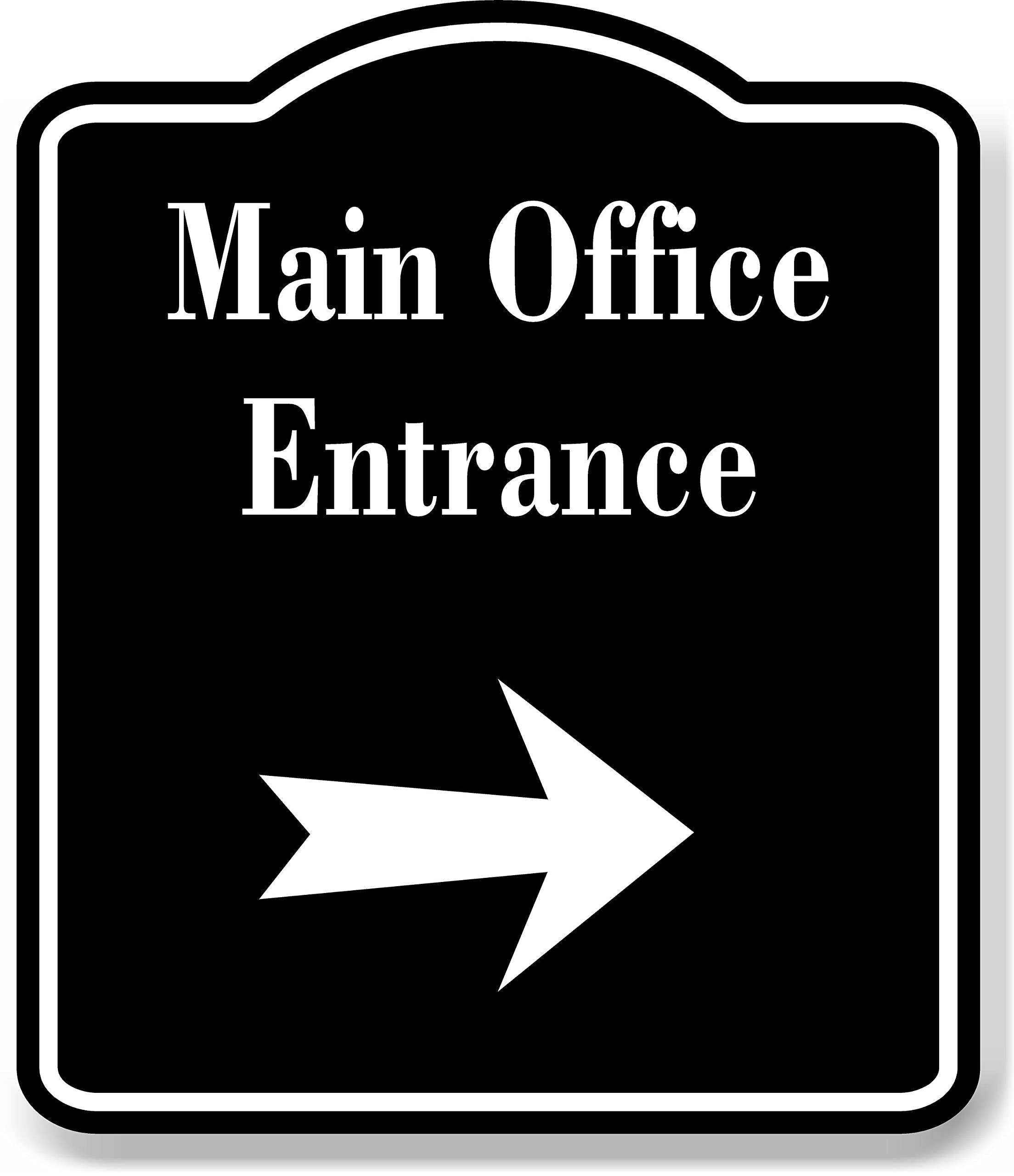 Amazon.com: Main Office Entrance Right Arrow BLACK Aluminum Composite ...